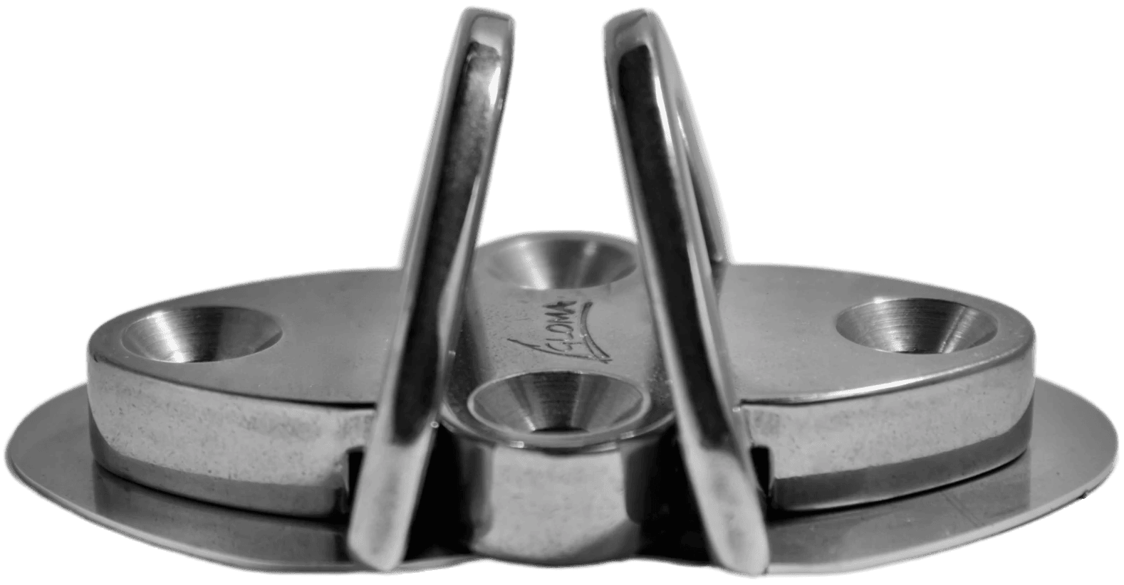 Forged AISI 316 stainless steel Double Folding Pad Eyes - Gloma
